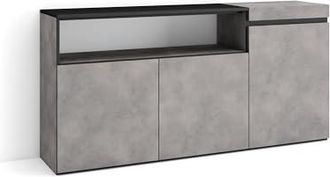 Skraut Home | Sideboard, Highboard | Kommode, Komodenschrank | 150x75x35cm | 3 T&uuml;ren | Wohnzimmer, K&uuml;che | Moderner Stil | Zement