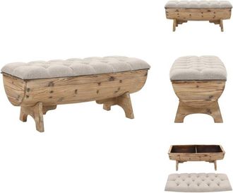 vidaXL Aufbewahrungsbank Massivholz und Stoff 103 x 51 x 44 cm - Aufbewahrungsbank - M&ouml;bel - Sitzbank - Wohnzimmer Dekoration - Rustikal