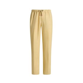 Kiton Homme, Pantalons, Beige, Taille: W32 Pantalon en m&eacute;lange de lin et de coton