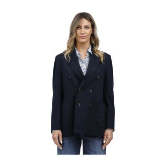 Circolo 1901 Femme, Vestes, Bleu, Taille: 38 FR Veste légère croisée en piqué