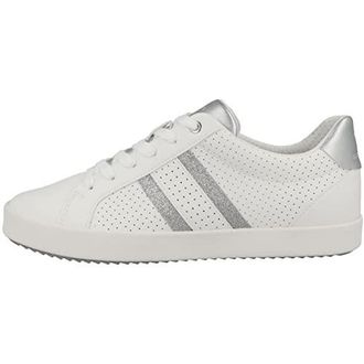 Geox Femme D Blomiee Basket, Optic White Silver, 38 EU