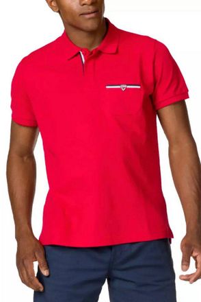 Rossignol Poloshirt Herren Heritage St. Moritz Alpine Polohemd Brusttasche mit Logo und ikonischen Trikolore-Details