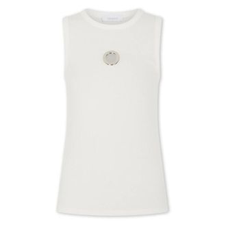 Paco Rabanne Wei&szlig;e Baumwoll-Tanktop mit &Ouml;sen-Detail - - Tops - Damen - Wei&szlig; - L