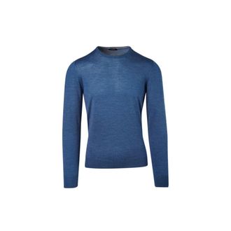 Barba Homme, Pulls, Bleu, Taille: 2XL Girocollo in Lana e Seta