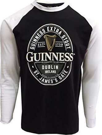 Guinness Dublin Label Manche Longue Col Rond pour des Hommes Haut Noir XXX-Large