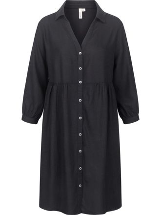 Ragwear Damen Sommerkleid leichtes Leinenkleid kurz mit 3/4-&Auml;rmeln Almu YOUMODO Black Gr. XXL