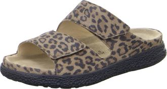 Hartjes Groove Pantolette 122.1220/4052.00 Weite H Leo Pr&auml;gung - Velourleder Braun Gr. 40