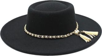 Generic Chapeaux Fedora De Jazz en Feutre De Laine pour Hommes Et Femmes, Couleur Unie, Chapeaux Trilby Panama À Large Bord, Été