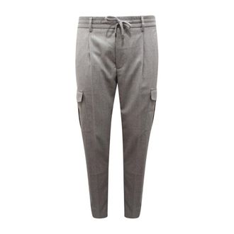 PESERICO Homme, Pantalons, Gris, Taille: M Pantalon cargo en laine fabriqué en Italie