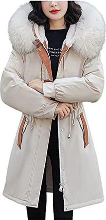 Generic Vestes pour femmes, surdimensionn&eacute;es, tendance, dense, &agrave; capuche, v&ecirc;tements dext&eacute;rieur mi-longs, manteaux &eacute;pais avec cordon de serrage et poche 2026, 