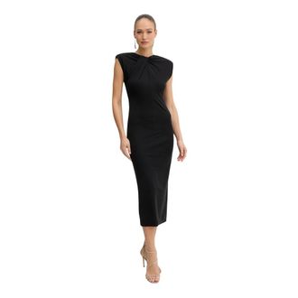 Fracomina Robe Coupe Ajust&eacute;e Longueur Midi - Femme - Robes - Noir - Taille: 38 FR