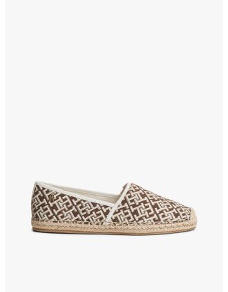 Tommy Hilfiger Espadrilles en jacquard &agrave; plaque monogramme - Marron multicolore