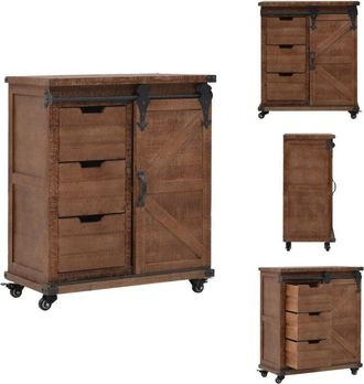 vidaXL Armoire de rangement Bois de sapin massif 64x33,5x75 cm Marron - Meuble De Rangement - Armoire - Buffet - Meuble Vintage - Meuble Rustique