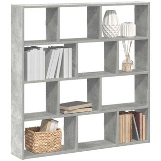 vidaXL Würfelregal 12 Fächer Betongrau Holzwerkstoff Vidaxl