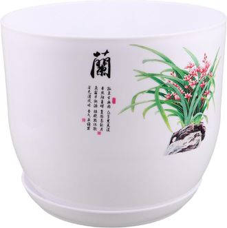 Soimiss Gro&szlig;er Harz Pflanztopf mit Untersetzer Pflanzschale f&uuml;r Sukkulenten In Keramikoptik Bruchfestes Blumentopf Satz f&uuml;r Wohnzimmer Balkon und B&uuml;ro