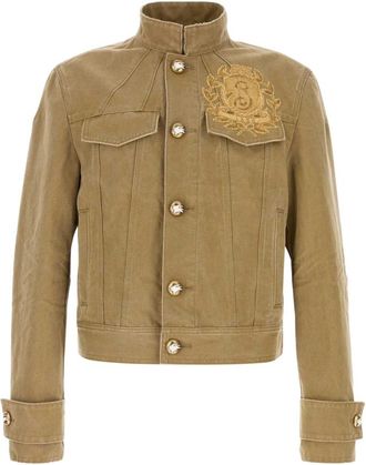 Burberry Homme, Vestes, Beige, Taille: L Khaki Denim Jacket