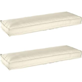 vidaXL Set de coussins de palette 2 pcs Cr&egrave;me 120 x 40 x 8 cm Vidaxl