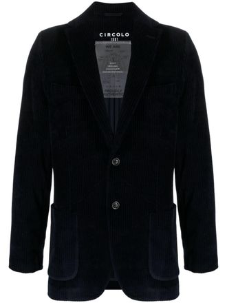 Circolo 1901 blazer boutonné en velours côtelé - Bleu
