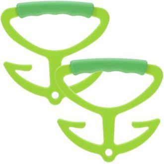 Valiclud Lot de 2 Poign&eacute;es Porte-Paquet L&eacute;g&egrave;res et Ergonomiques pour Paquet de Courses Crochet Plastique Robuste Couleur Vert Clair Accessoire Pratique pour Tr