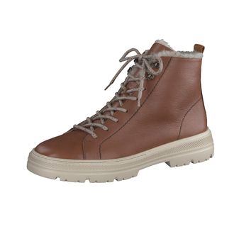 Paul Green Damen Schn&uuml;rstiefelette mit Warmfutter, Frauen Schn&uuml;rstiefeletten,Warm gef&uuml;ttert,Kurzstiefel,uebergangsschuhe,Braun (Cognac),40.5 EU / 7 UK