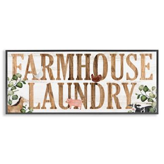 Stupell Industries Rustikale Bauernhaus-Wäsche, gerahmt, Giclée-Kunst, Design von Kim Allen, 25,4 x 61 cm, Schwarz