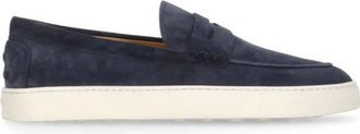 Tod's Homme, Chaussures, Bleu, Taille: 41 1/2 EU Mocassins en Daim Bleu