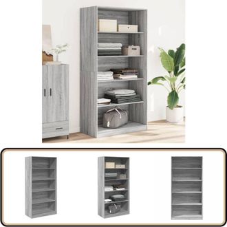 vidaXL Kleiderschrank Grau Sonoma 100x50x200 cm Holzwerkstoff - Schlafzimmermöbel - Kleiderschrank - Holzschrank - Kommode - Grau Sonoma