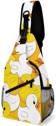 Generic Réglable Sacoche Homme Bandouliere Canard en caoutchouc mignon Sac De Poitrine Léger,Mode Sac à Dos Militaire pour école Voyage Cyclisme
