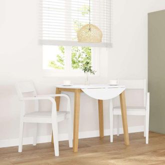 vidaXL Esszimmerst&uuml;hle 2 Stk. Wei&szlig; Massivholz Gummibaum - Vidaxl