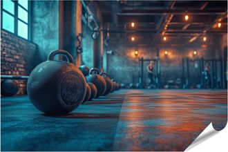 Islandburner XXL Bild Poster Gym Fitness Studio dynamische Szene in einem CrossFit Studio Premium Bilder Fotodruck