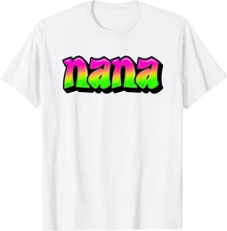 BDAZ Nana Graffiti Gro&szlig;mutter Gr&uuml;n Rosa Frauen T-Shirt