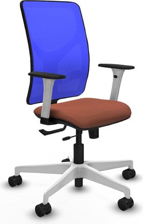 Piqueras y Crespo Klappstuhl mit Armlehnen in Wei&szlig; und Schwarz, h&ouml;henverstellbare Lendenwirbelst&uuml;tze, ausgestattet mit Syncro/Traslack und Schneideschaum, Blau/Braun