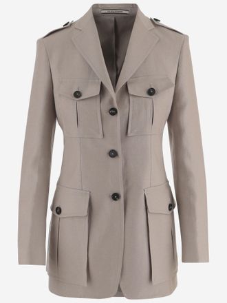 Tagliatore Womens Linen Jacket Beige
