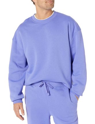 Amazon Essentials Herren Sweatshirt mit Rundhalsausschnitt und übergroßer Passform (erhältlich in Big & Tall), Lila Blau, XXL