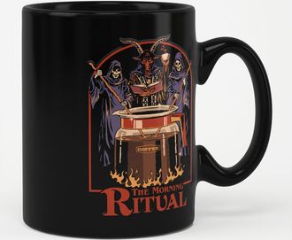 Steven Rhodes Offizielles Lizenzprodukt The Morning Ritual Kaffeebecher (Schwarz)
