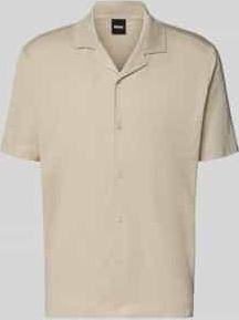 HUGO BOSS Regular Fit Freizeithemd aus Leinen-Baumwoll-Mix Modell H-POWELL