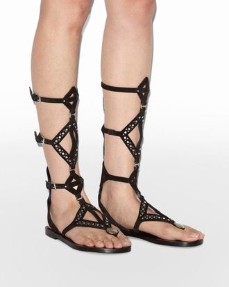 Isabel Marant Sandales Boham - Femme - Noir Et Argent&eacute; - Taille39 - Isabel Marant