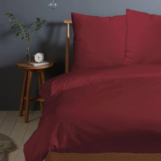 Pizuna 400 Fadenzahl aus Baumwolle Bettw&auml;sche Rio-Rot, 100% Langstaple Baumwolle Bettbezug und Kissenbezug, 100% Baumwolle Mako Satin 2-Teilig Bettw&auml;scheset 