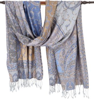 Guru Shop Indischer Schal, Stola mit Paisley Muster, Schultertuch - Motiv 11, Herren/Damen, Synthetisch