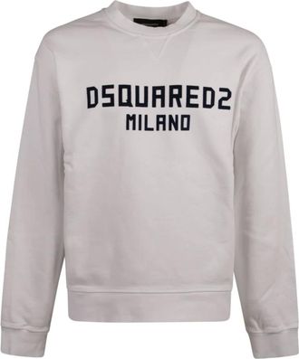 Dsquared2 Homme, Sweatshirts et sweats &agrave; capuche, Blanc, Taille: L Just Right Fit SweaT-shirt