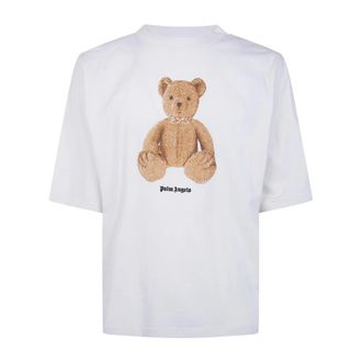 Palm Angels Bear In Mind Grafik T-Shirt - - Tops - Herren - Wei&szlig; - M