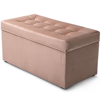 MG Design Polsterhocker 45 x 90 cm Rosa mit Stauraum (ca. 100 L), belastbar bis 300 kg, sofort einsatzbereit & pflegeleicht - f&uuml;r Wohnzimmer, Schlafzimmer & Flu