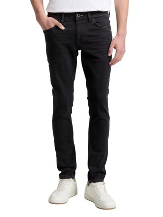 Tom Tailor Herren 1047959 TTTROY Slim Jeans mit Stretch, 10245-Clean Rinsed Black Denim, 34W / 32L