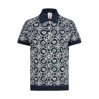 Casablanca Monogram Polohemd - - Tops - Herren - Blau - L