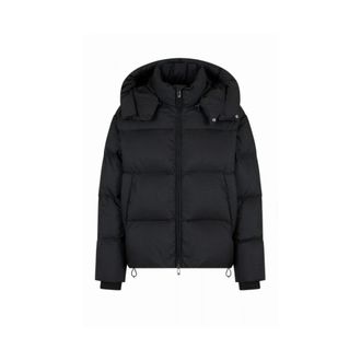 Emporio Armani Kapuzen-Daunenjacke mit Rei&szlig;verschluss - - Jackets - Herren - Schwarzk - L