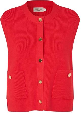 Masai Weste - - Knitwear - Damen - Rot - XS