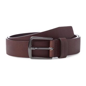 Baldessarini Homme, Accessoires, Brun, Taille: 110 CM Ceinture en cuir avec texture gaufr&eacute;e