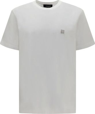 Dsquared2 T-shirt Coton Metal D2 - Homme - Tops - Blanc - Taille: M