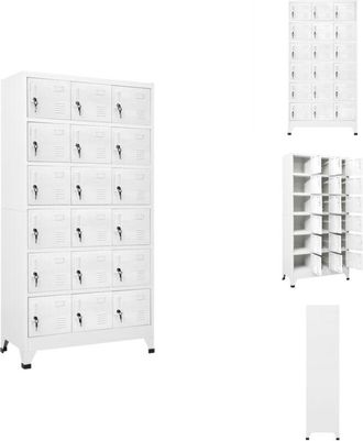 vidaXL Schließfachschrank mit 18 Fächern Metall 90x40x180 cm - Schliessfachschrank - Garderobenspinde - Metallschrank - Lagerungsschrank - Abstellraum