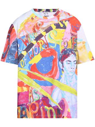 Loewe t-shirt en coton &agrave; imprim&eacute; graphique - Rose